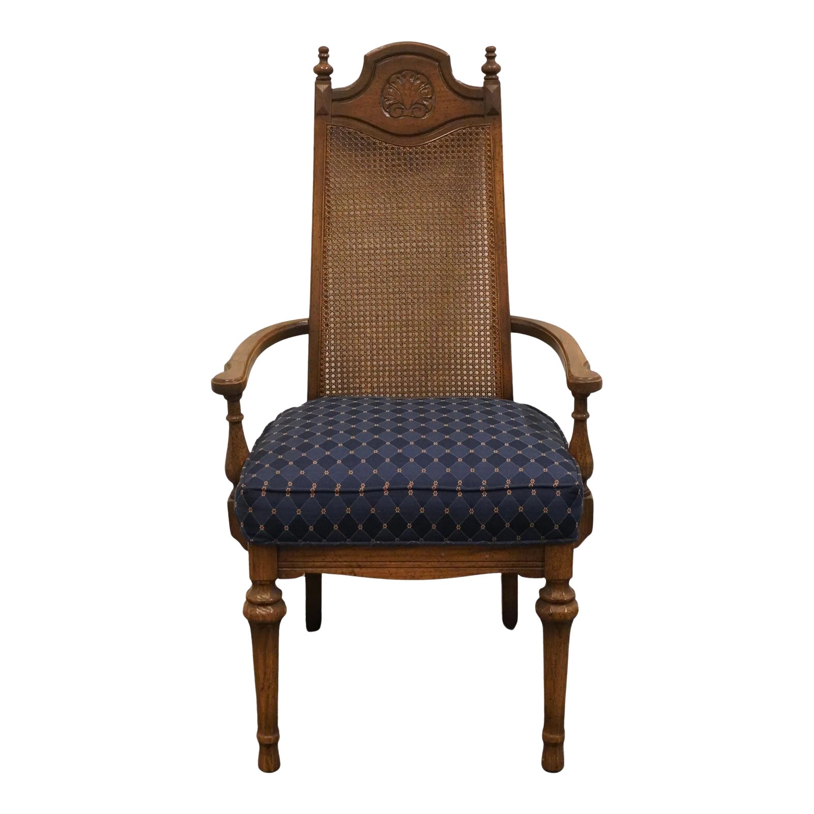 American Furniture Co. Italian Mediterranean Style Cane Back Dining Arm ...