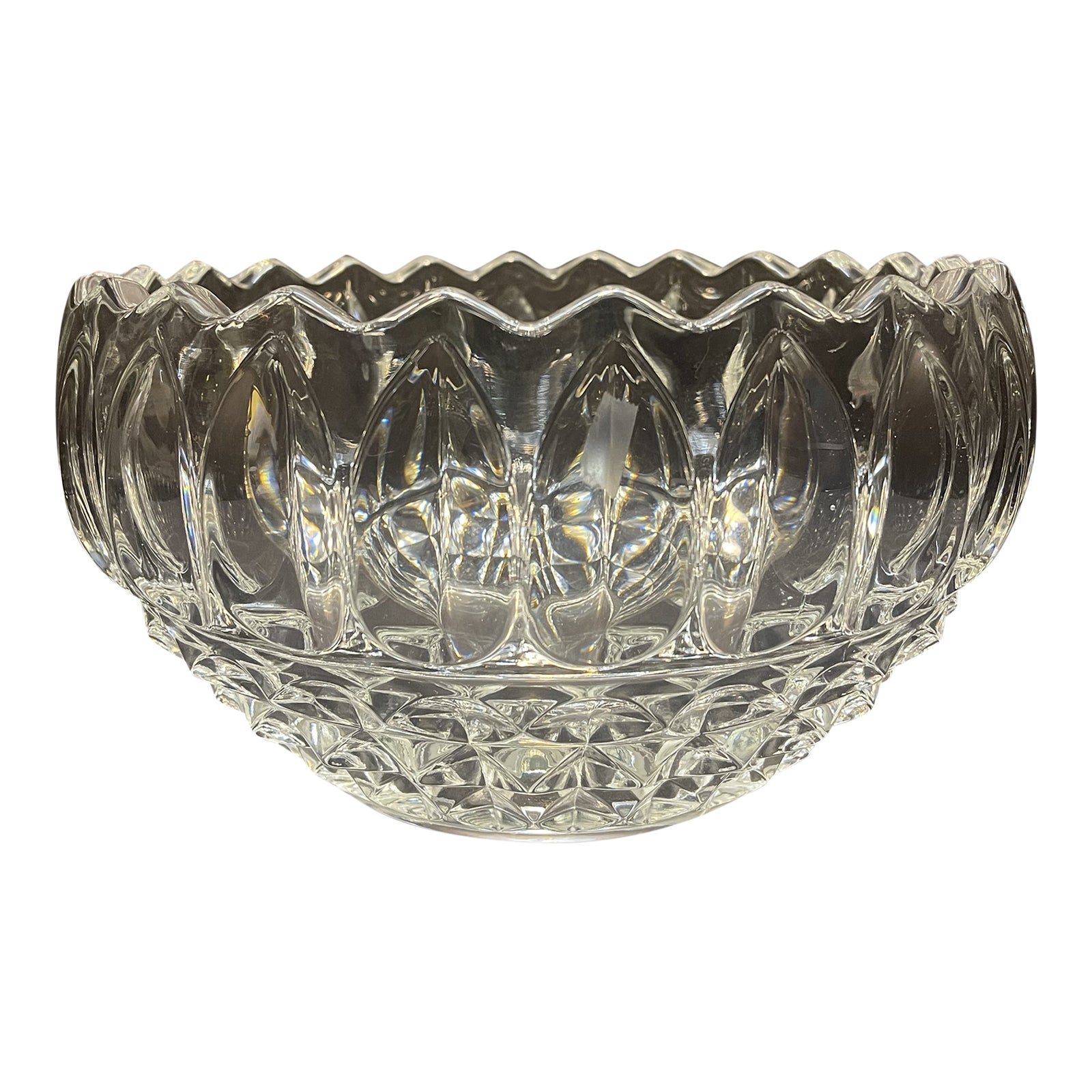 Vintage 1960s Large Heavy Crystal Bowl | Chairish
