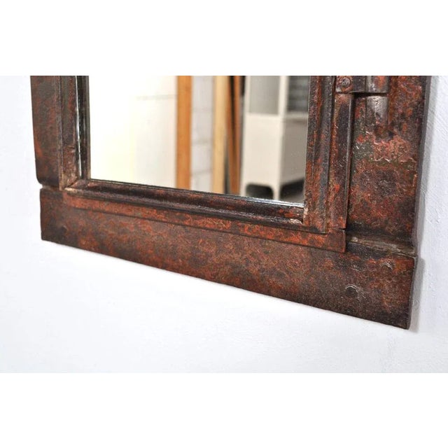 Industrial Cast Iron Mirror, 1930s | Chairish
