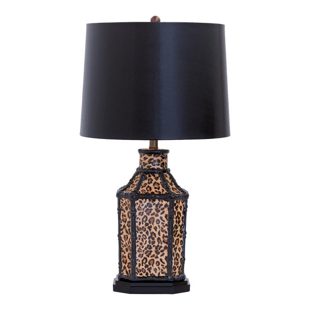 Amelia Bamboo Porcelain Lamp in Leopard | Chairish