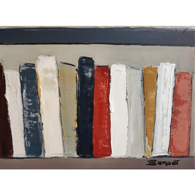 The Art of Books, Abstract Library, Oil on Canvas, Geometric, Modern ...