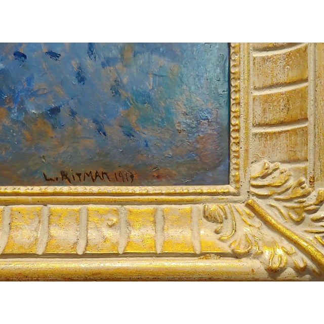 Louis Ritman -Woman Reading a Book in the Garden -1917 Oil Painting ...