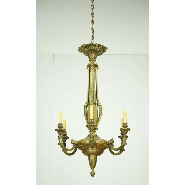 Restored Antique French Bronze Ornate 6 Arm Chandelier | Chairish