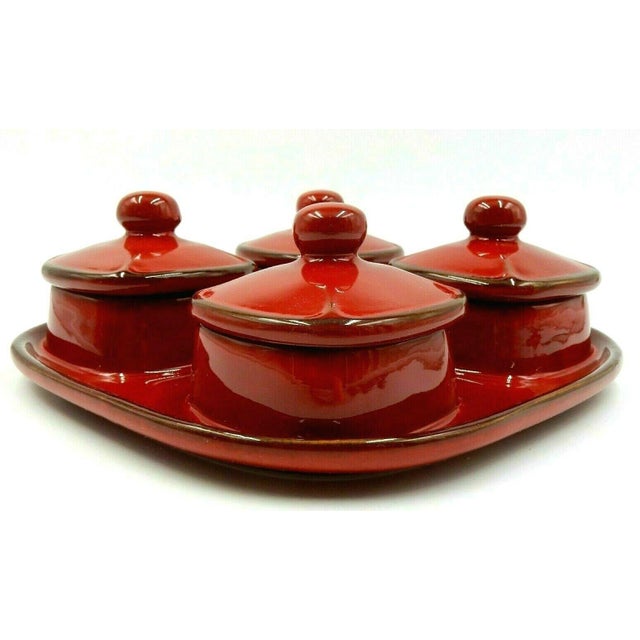 Contemporary Pottery Barn "Red" Dinnerware Set- 16 Pieces | Chairish