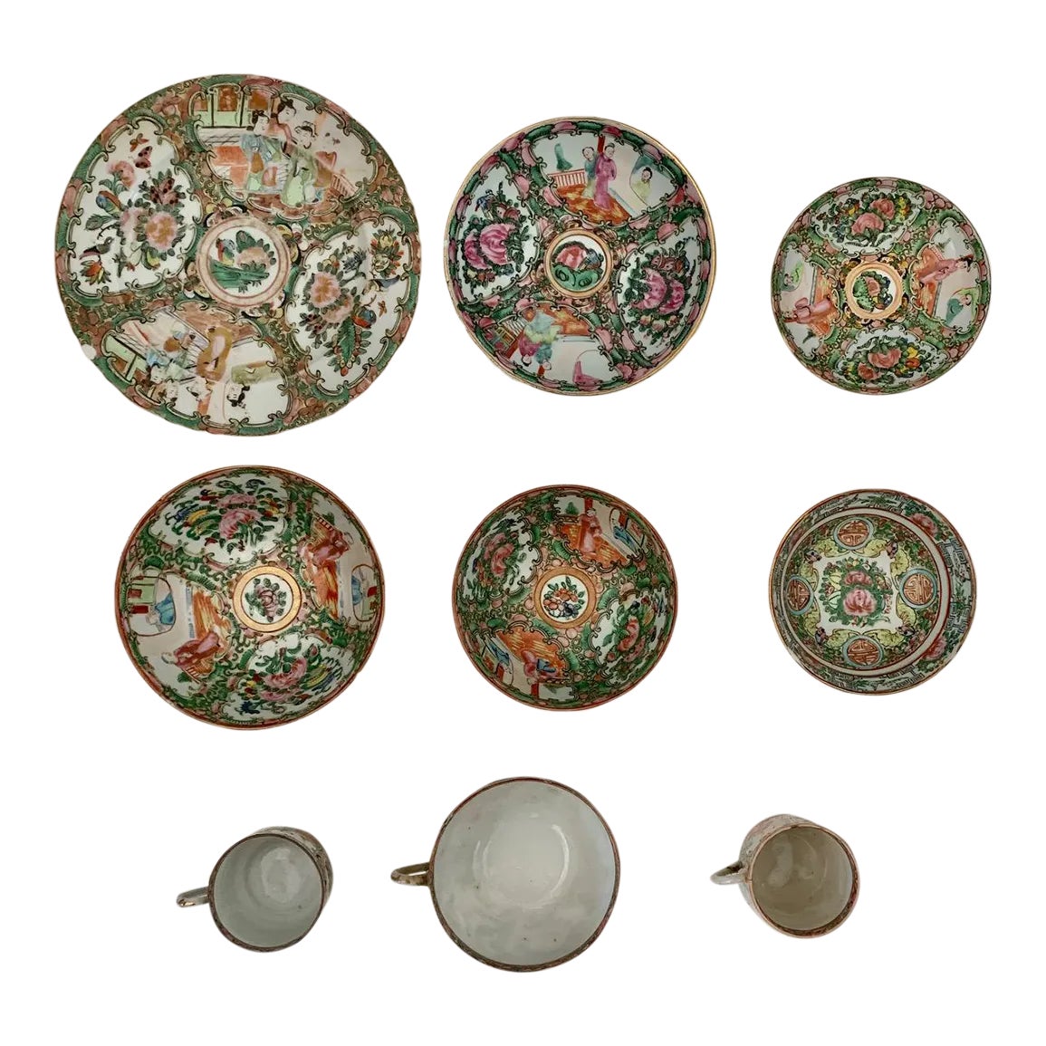 Rose Medalion Antique Paperthin Handpainted Late 19th Century Canton ...