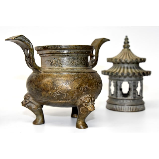Ming Style Bronze Incense Burner, Chinese Temple Censer Model | Chairish