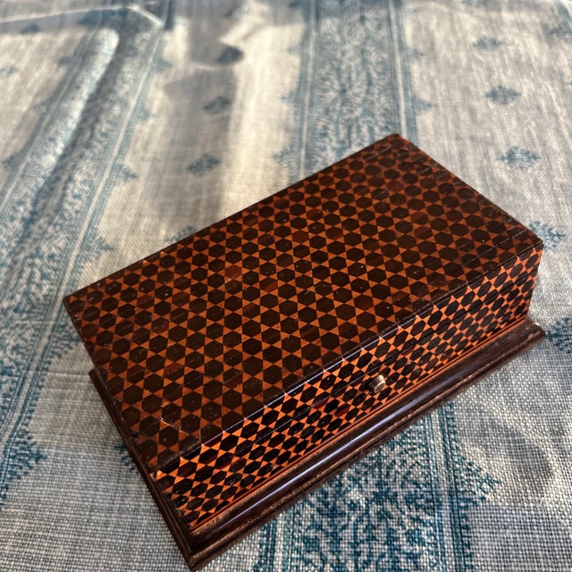 Vintage Italian Marquetry Inlay Wood Box | Chairish