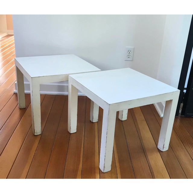 Vintage 1970s Parsons Side Tables ~ Pair | Chairish