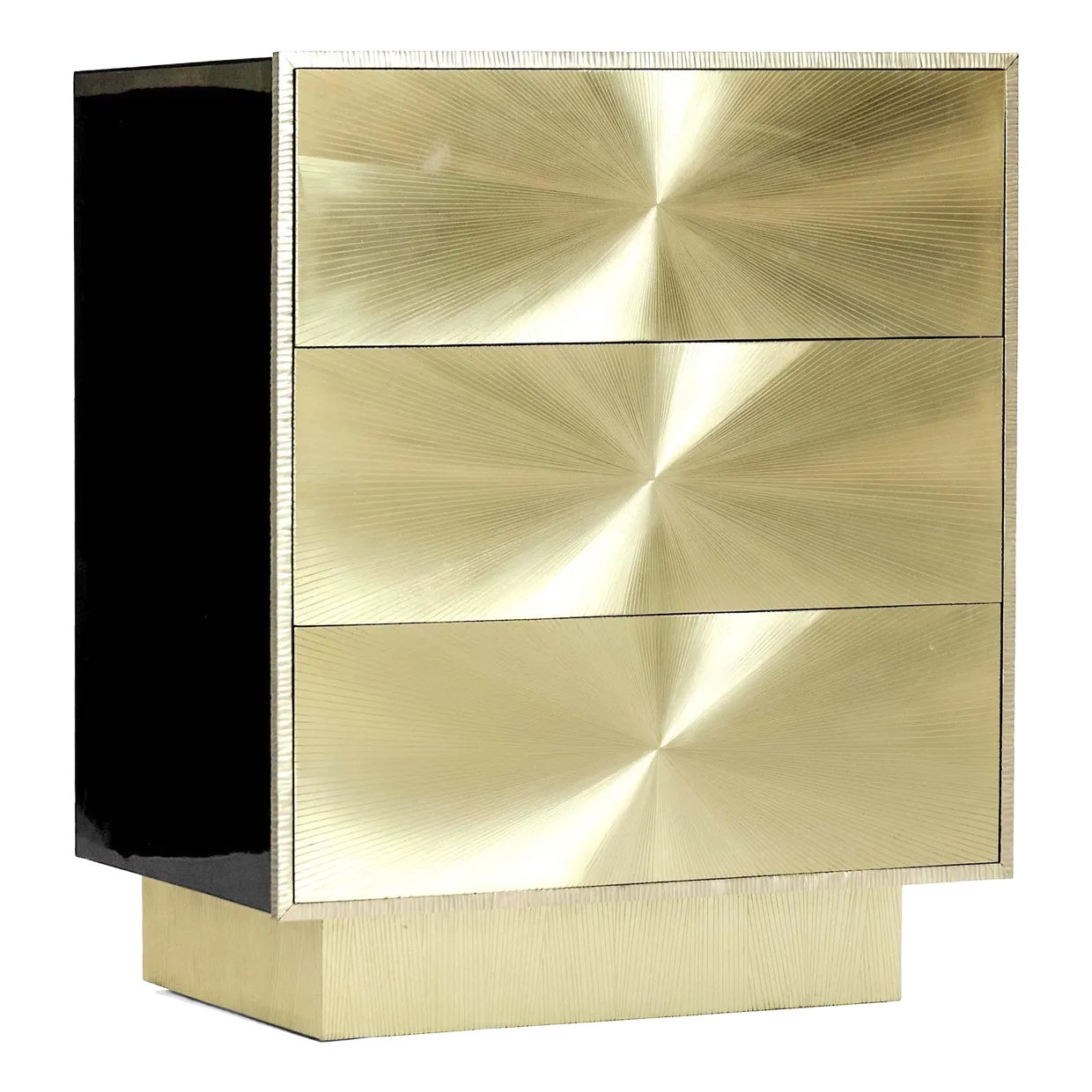 Starburst Brass Side Table W/drawers | Chairish