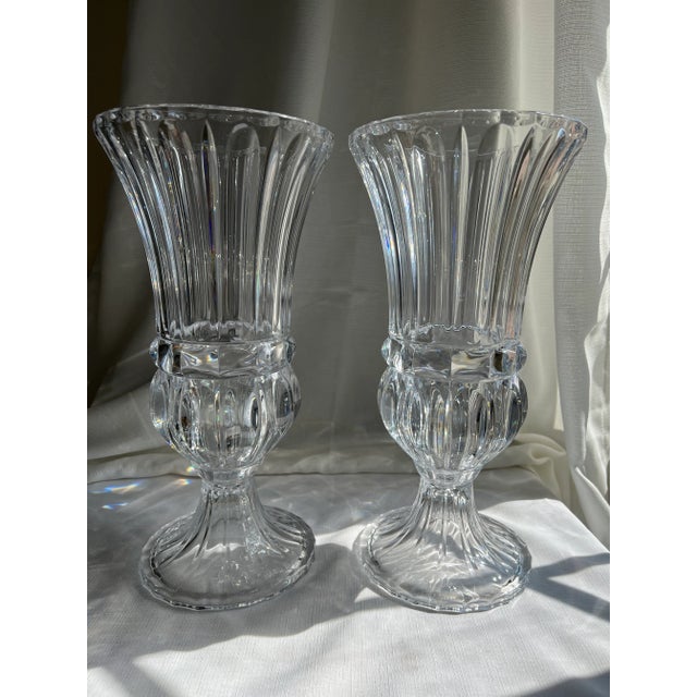 Late 20th Century Large French Regency Style Crystal Urn Vases - a Pair ...