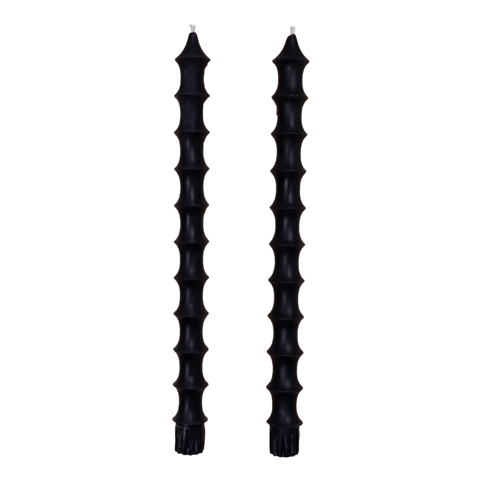 Bamboo Taper Candles in Midnight Black - a Pair | Chairish
