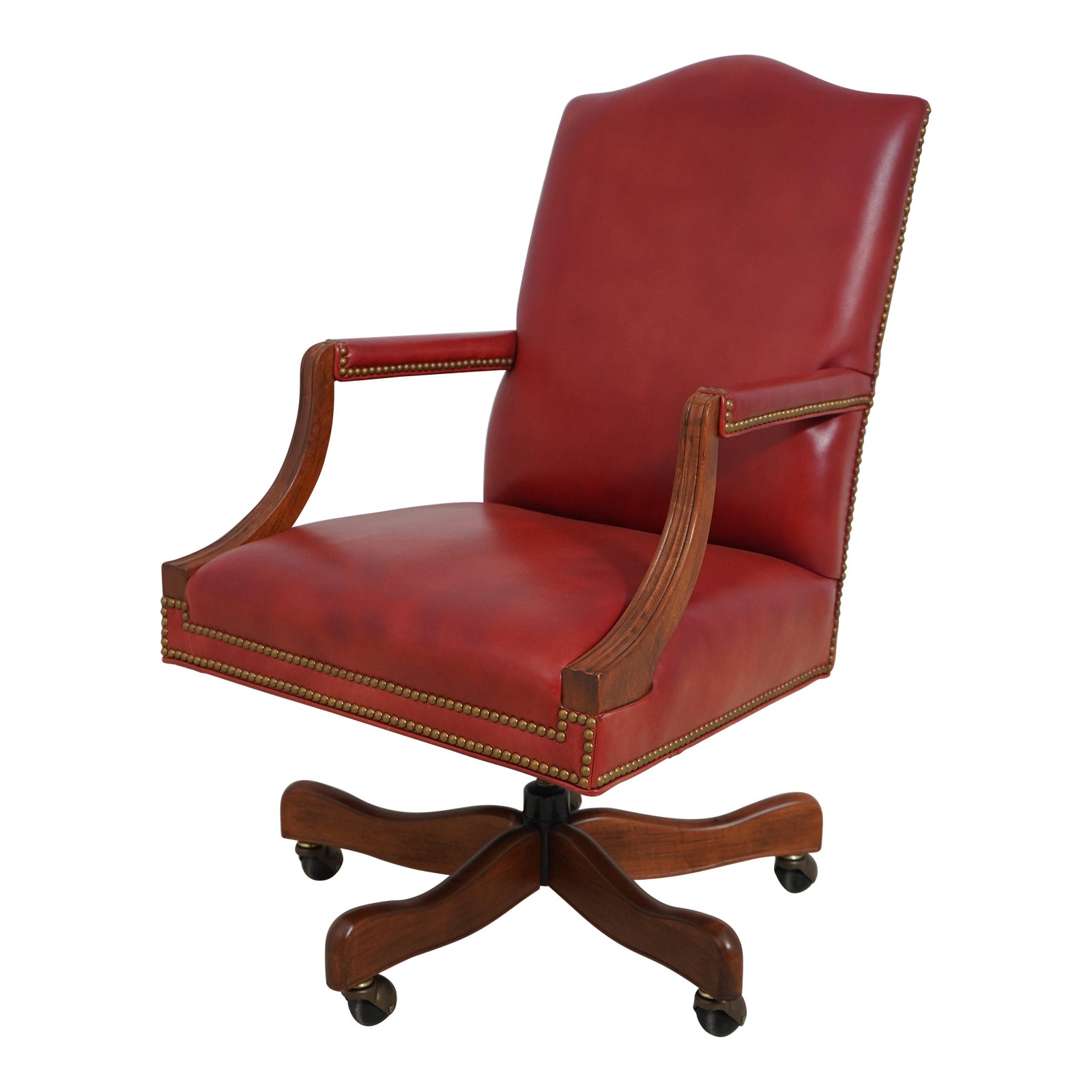 Hancock & Moore Leather Swivel & Reclining Office Desk Chair | Chairish