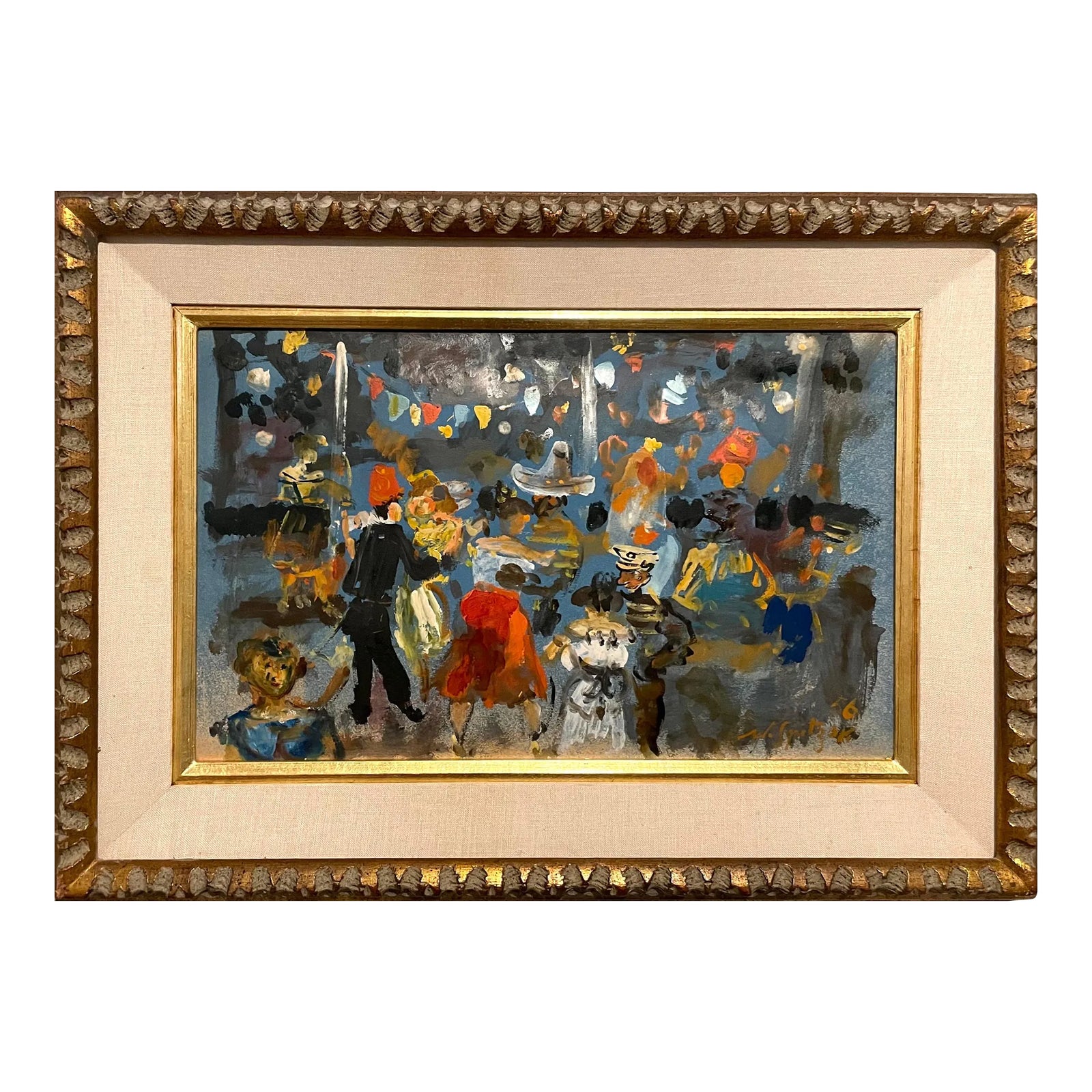 Walter Spitzer, Polish French Expressionist Oil Painting Costume Party ...