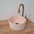 Contemporary Pink Bathroom Wash Basin with Brass Drain | Chairish