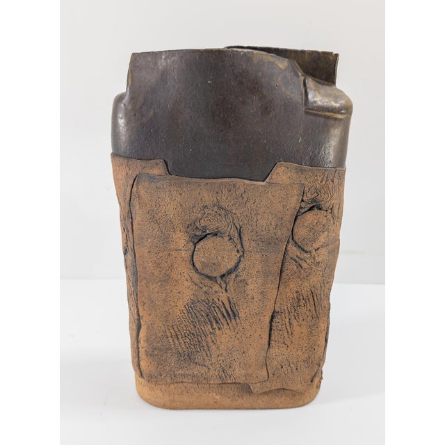 Mid-Century Modern Art Pottery Redware Clay Vase, Signed | Chairish