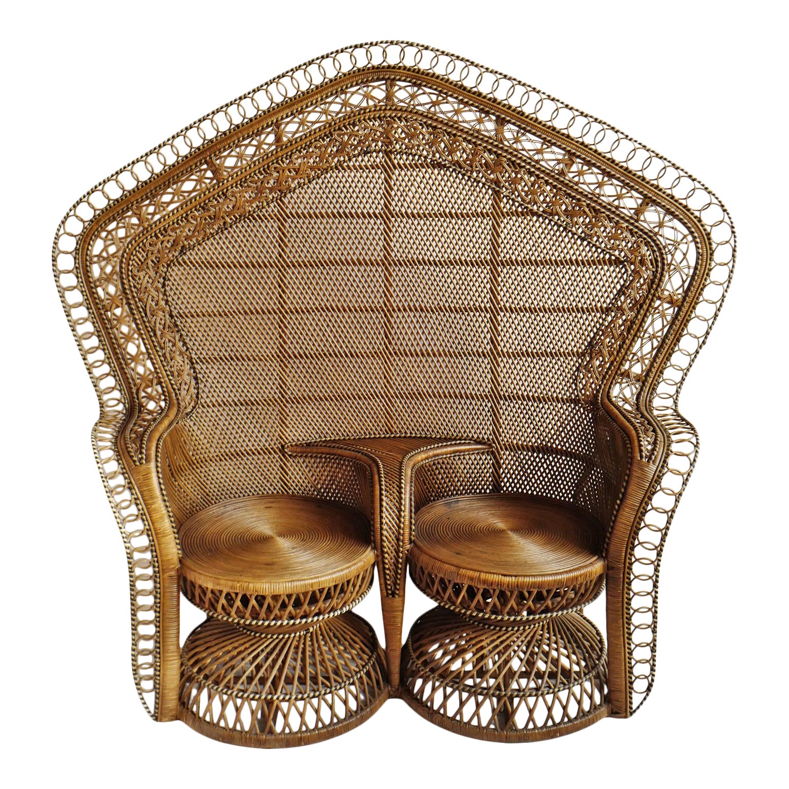 Tea Stained Double Peacock Chair | Chairish