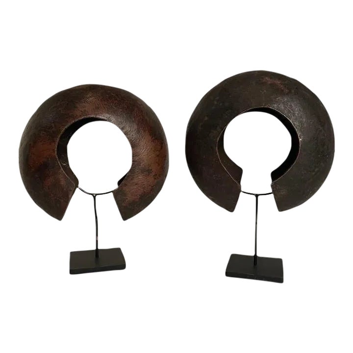 Mounted Copper Ankle Bracelets, Currency Pieces, Mbole People, Congo ...