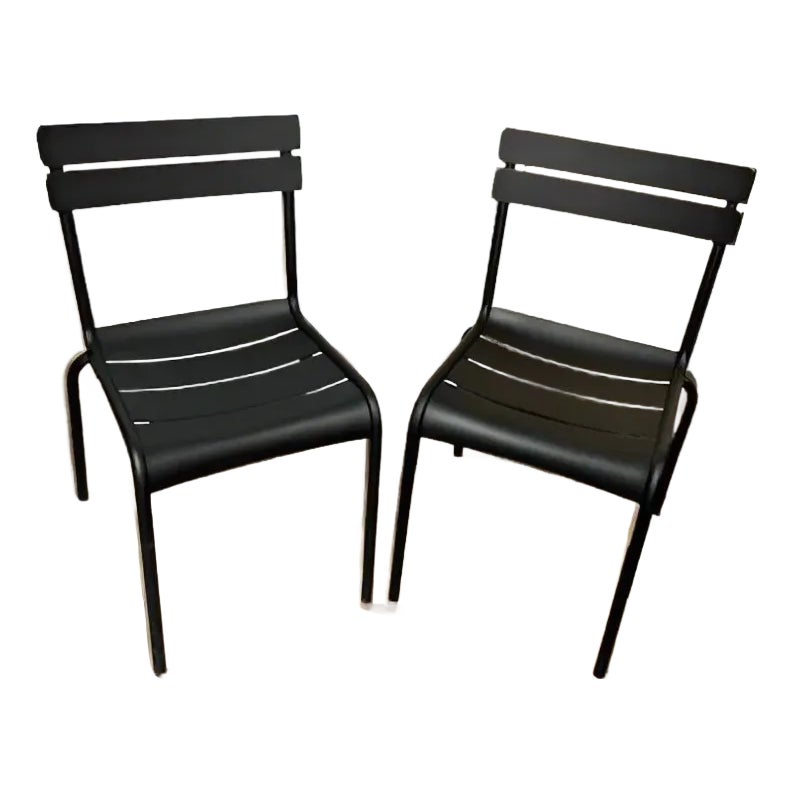Fermob Frederic Sofia Luxembourg Stackable Black Side Chairs - Set of 2 ...