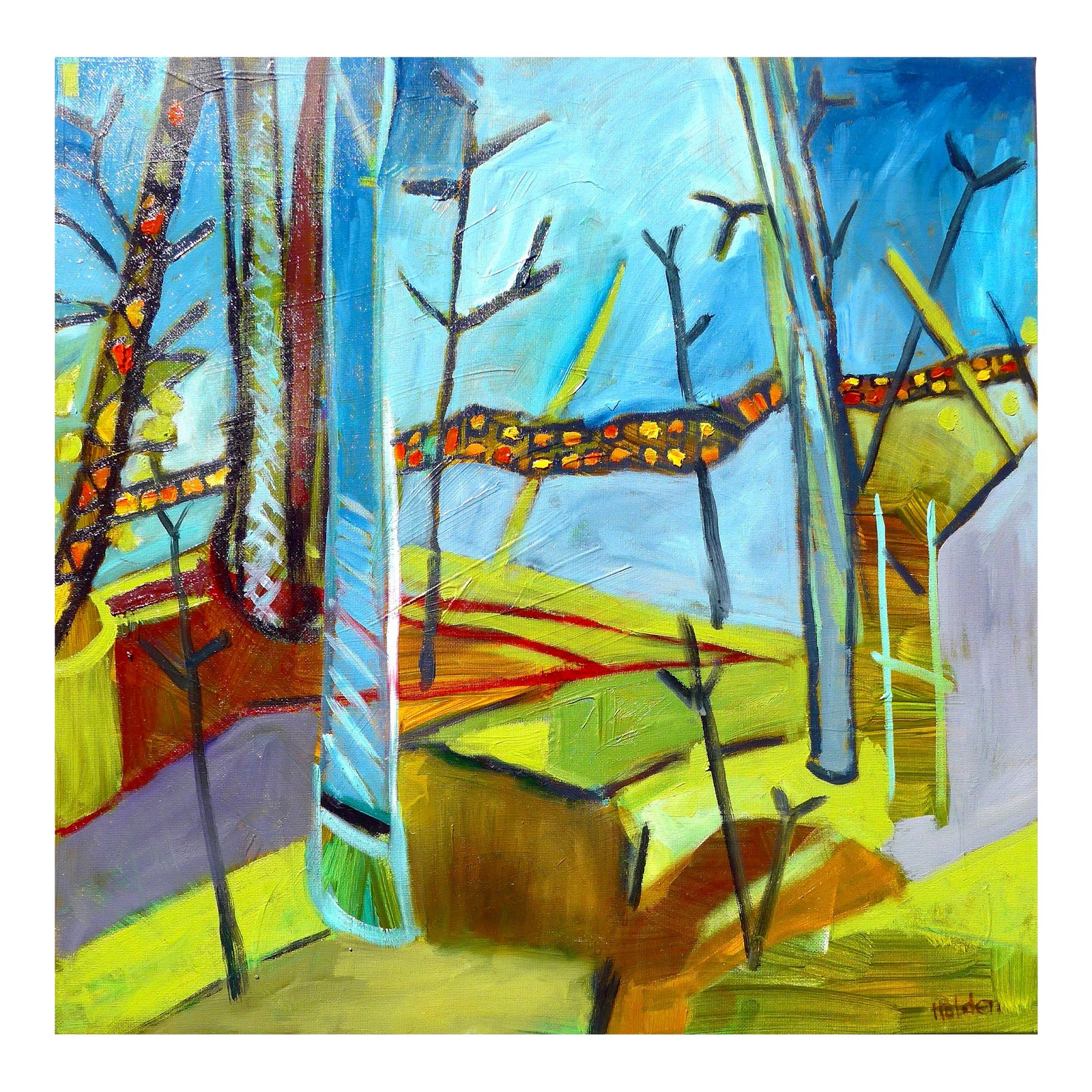 Martha Holden "Forest" Abstract Oil Painting | Chairish