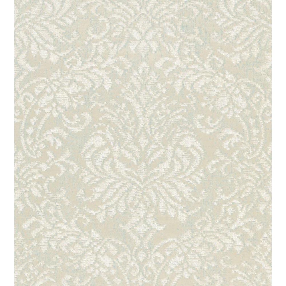 The House of Scalamandré Camille Damask Fabric, Latte | Chairish