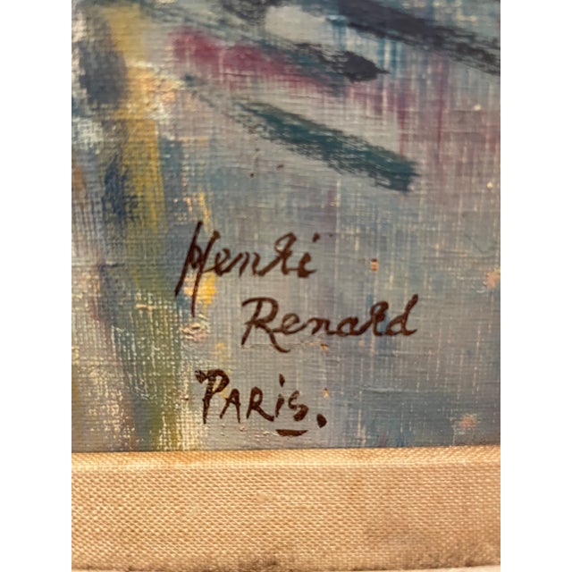 Vintage Oil Painting of Parisian Cityscape on Board by French Artist ...