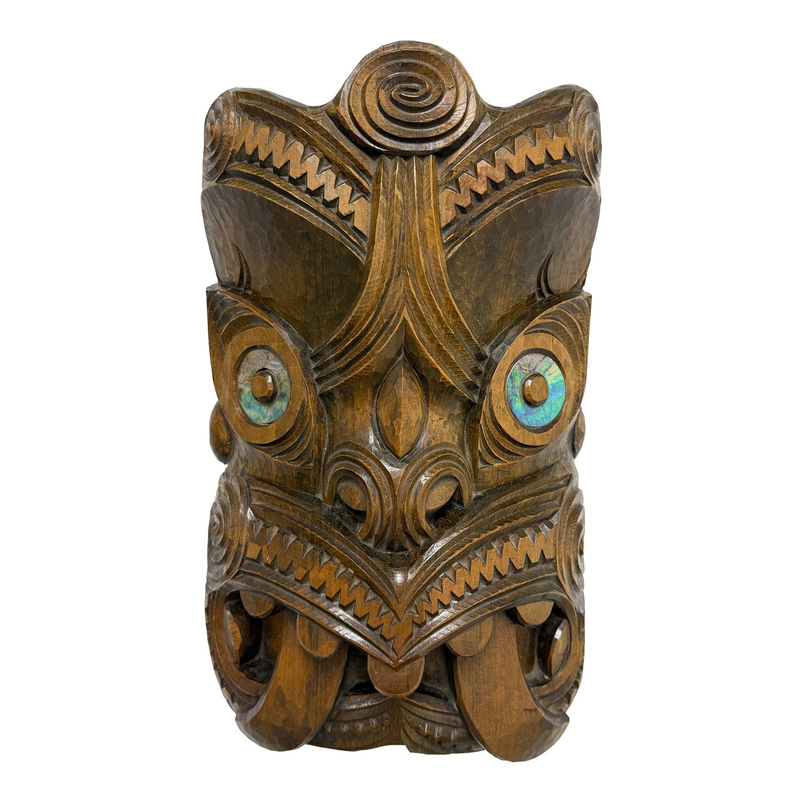 Hand Carved Maori Wheku Mask | Chairish