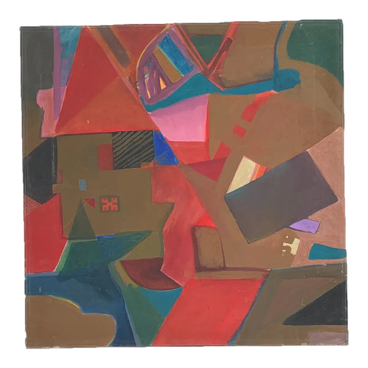 Robert Leepard Geometric Abstract Painting 1961 | Chairish