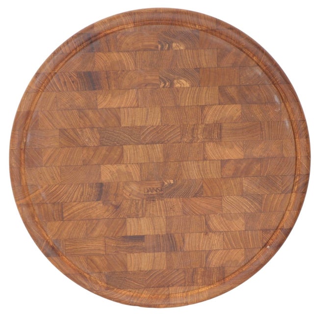 Round Mid Century Danish Modern Butcher Block Dansk Tray by Jens ...