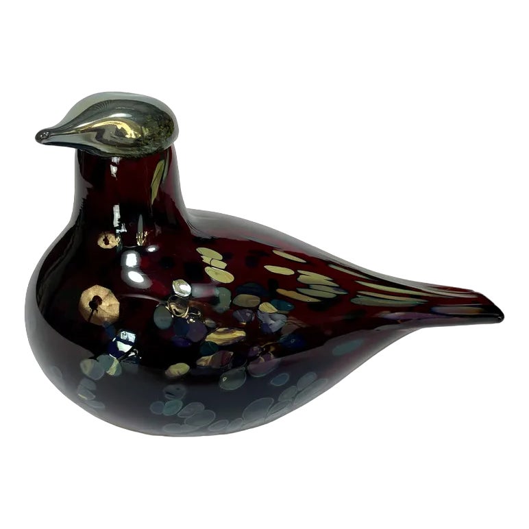 Ruby Bird Mouth-Blown Glass Art Bird Figure by Oiva Toikka for Iittala ...