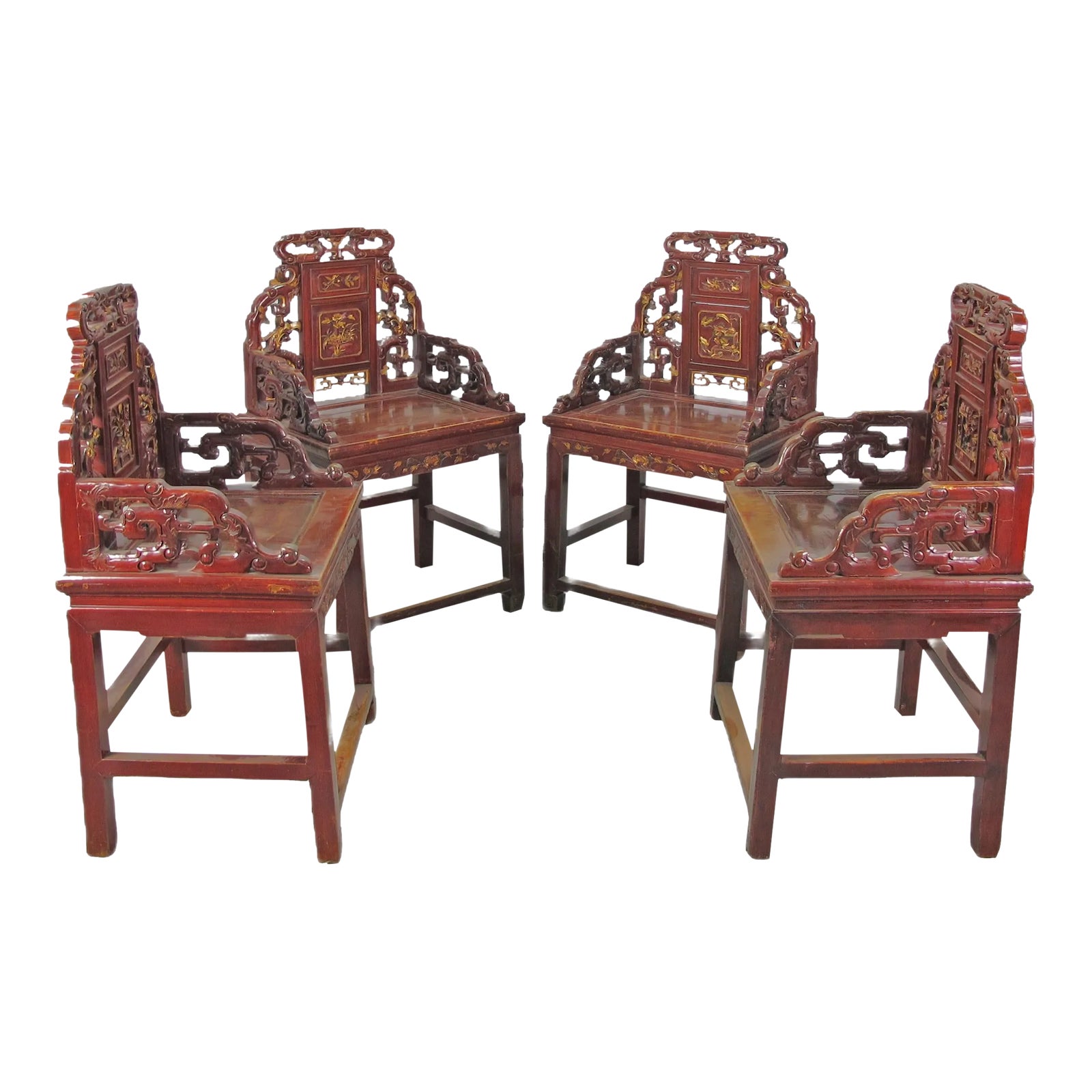 Antique Chinese Taishi Chairs, a Set of 4 | Chairish