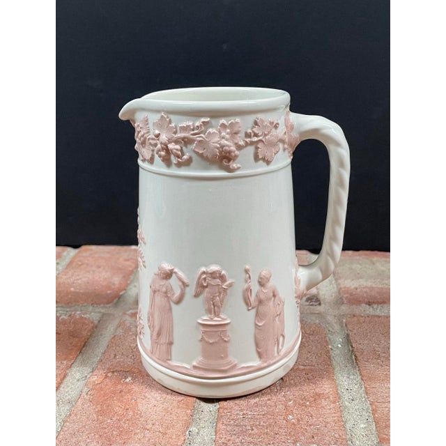 Mid 20th Century Wedgwood England Pink on Cream Queen’s Ware Pitcher ...