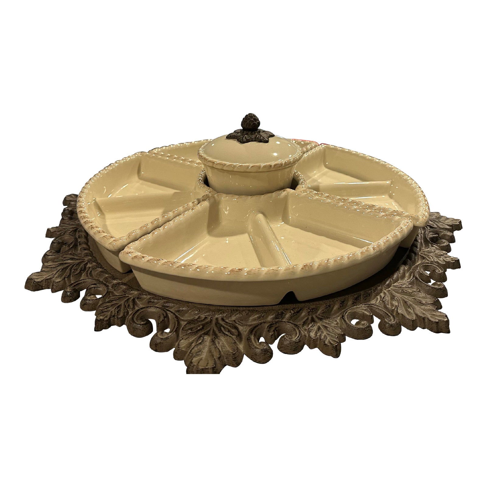 Gg Collection Lazy Susan Crudite - Set of 7 | Chairish