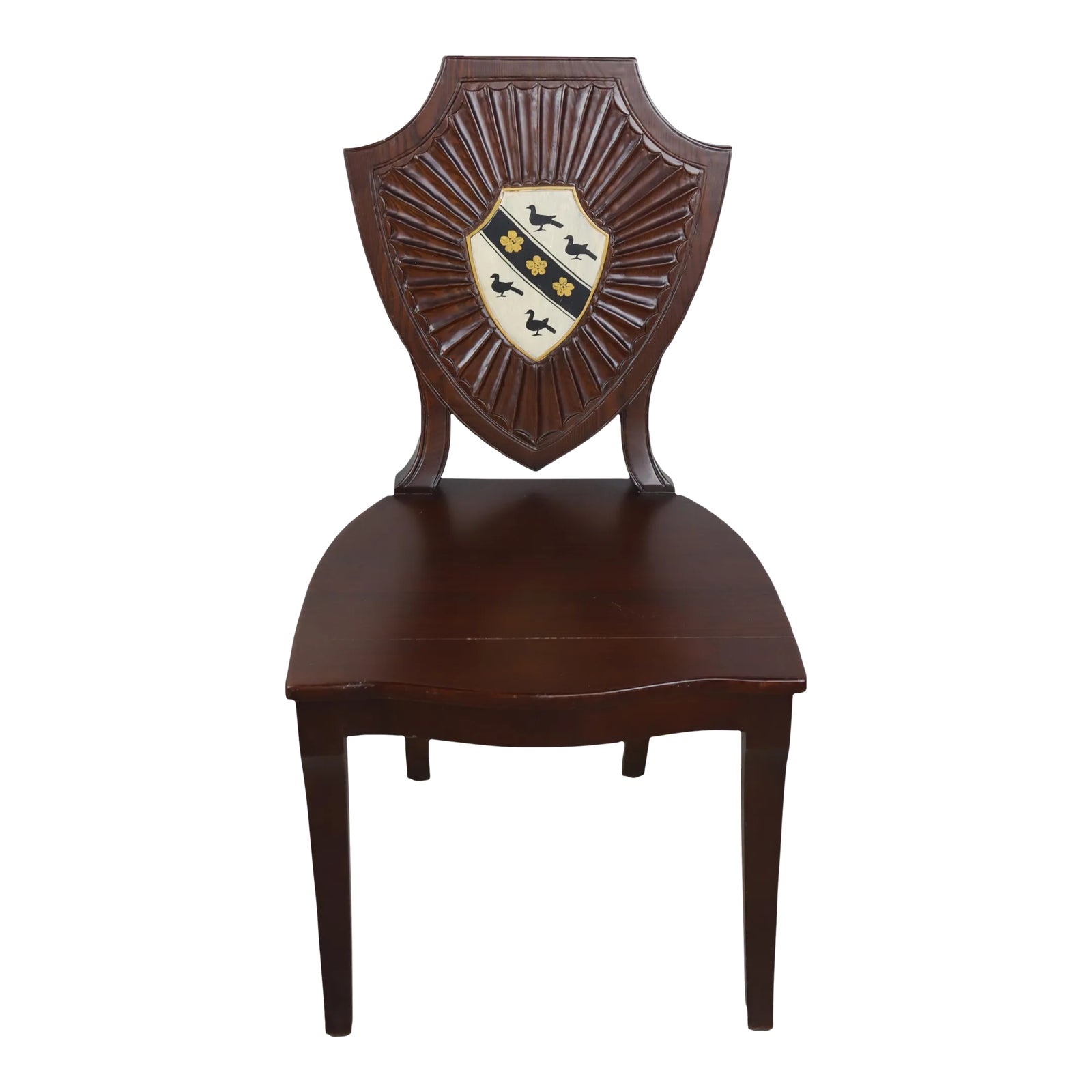 Vintage Regency Period Shield Back Crest Hall Chair | Chairish
