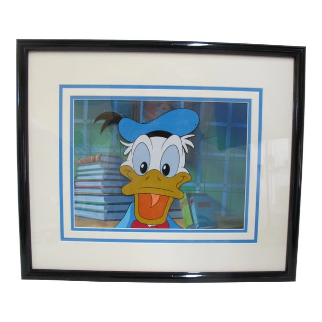 Donald Duck Full Face Framed Original Walt Disney Animation Cel | Chairish