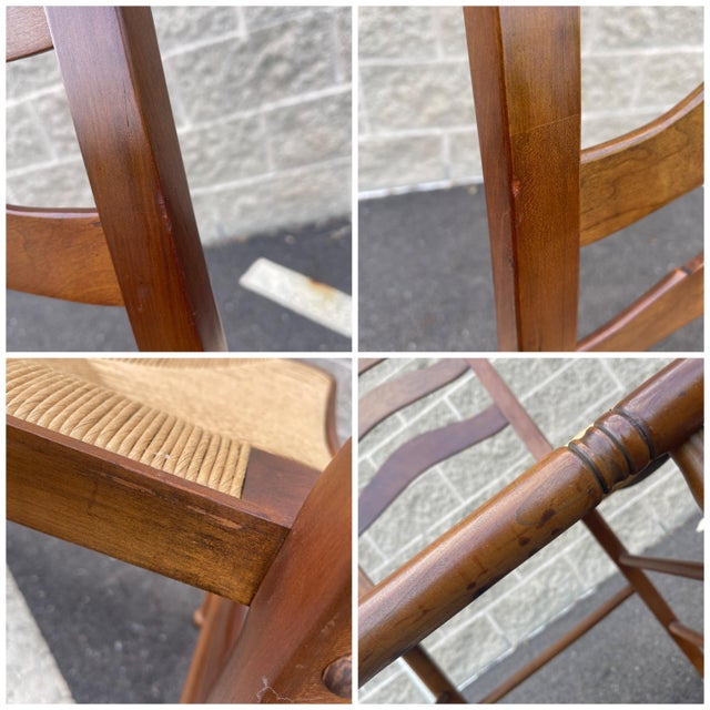 Thomasville Bay Colony Traditional Cherry Ladder Back Rush Dining ...