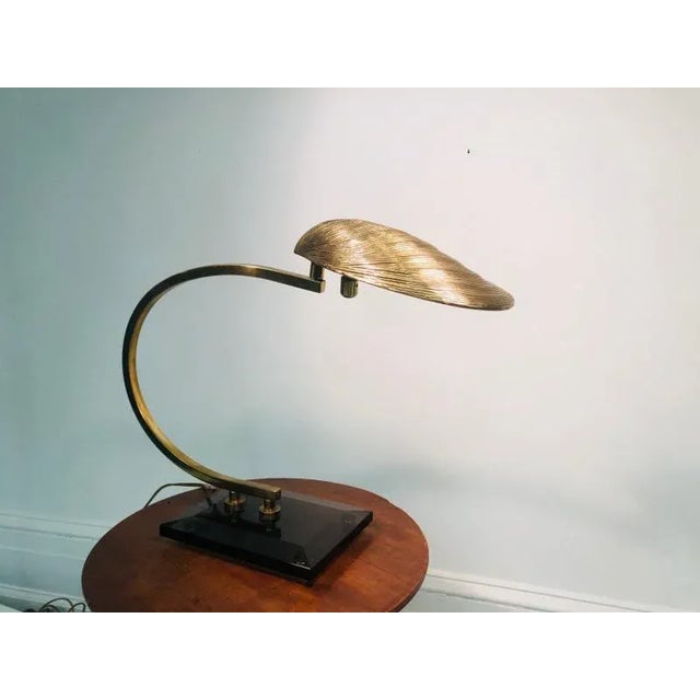 Italian Mussel Shell Desk Lamp in the Manner of Tommaso Barbi | Chairish