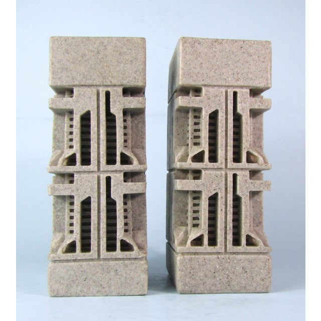 Late 20th Century Frank Lloyd Wright Style Textile Block Architectural ...