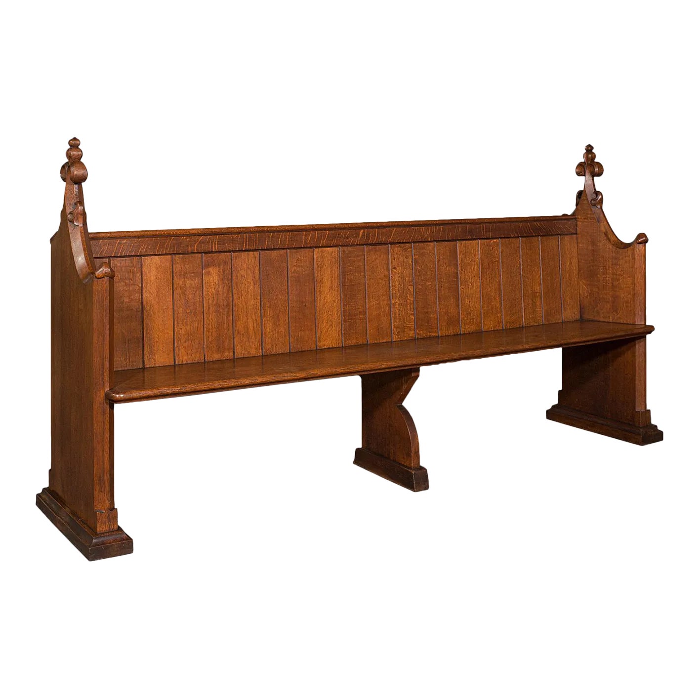 1850s Large Antique Ecclesiastic Scottish Oak Pew | Chairish