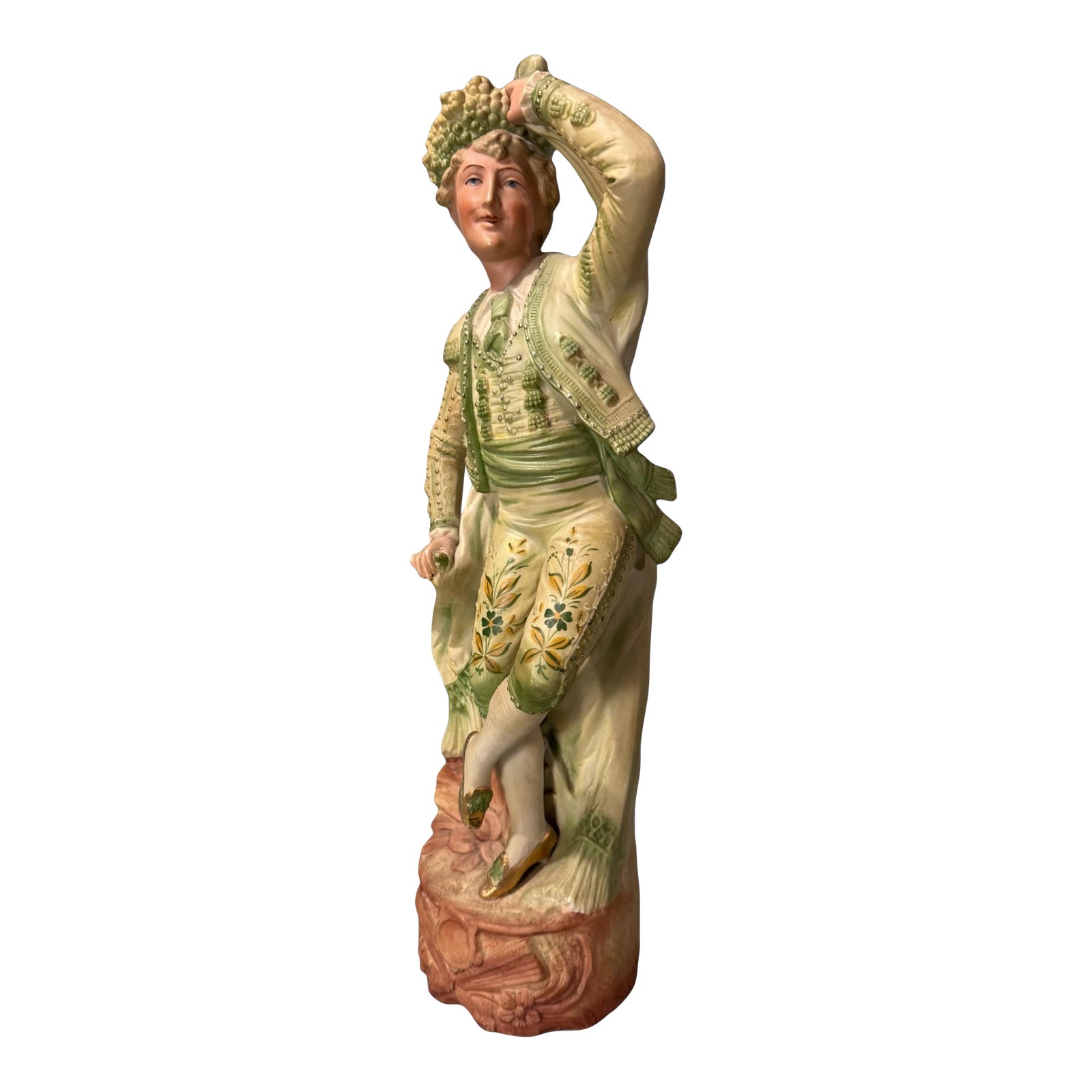 Antique Victorian Bisque Porcelain Figural Statue of a Gentleman | Chairish