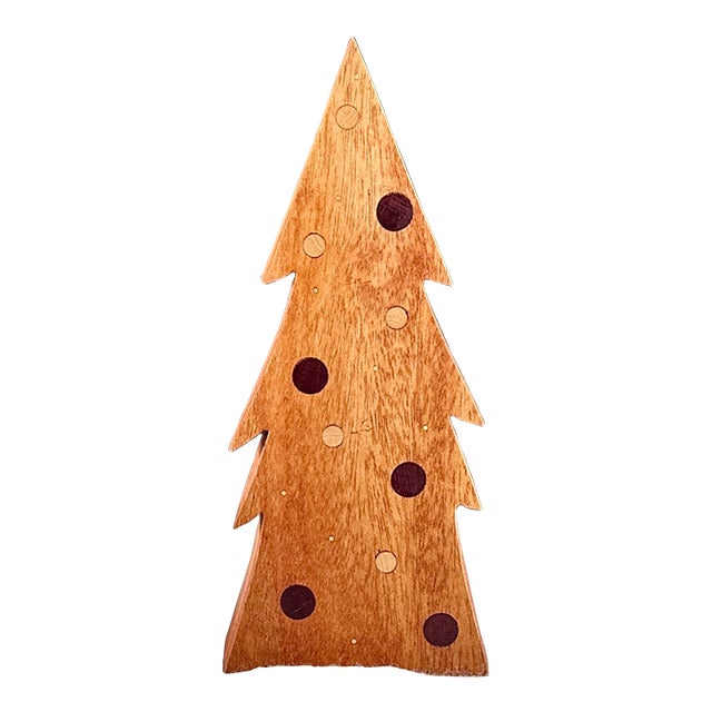 Modern Handmade Mahogany Wood Tabletop Christmas Tree, Scandi Style ...
