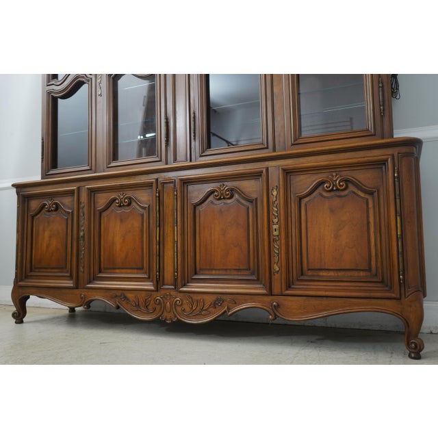 Karges French Style Walnut 4 Door China Cabinet | Chairish