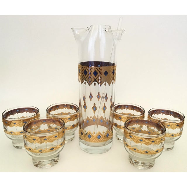 Mid-Century Modern Culver King's Rowe Cocktail Set With Pitcher and Six ...