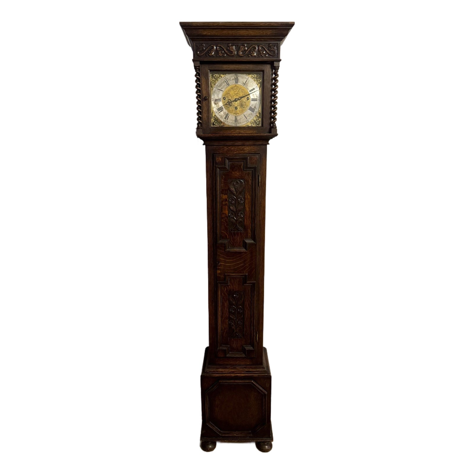 Antique Edwardian Oak Triple Weight Chiming Grandmother Clock, 1900 ...