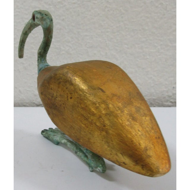 Ancient Egyptian Bronze and Wood Ibis Bird Sculpture Circa 1900s | Chairish