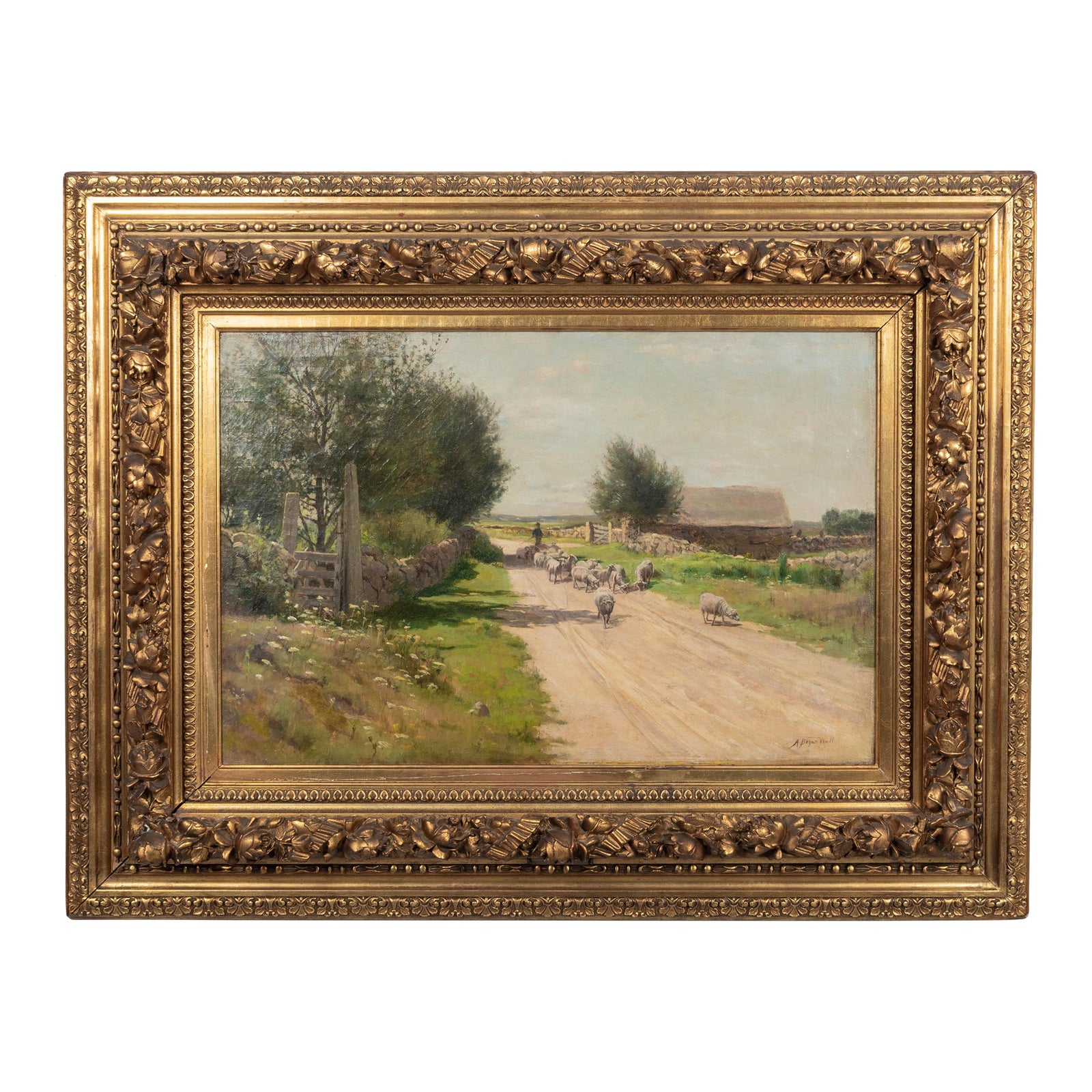 19th Century Pastoral Painting by Alfred Bryan Wall | Chairish