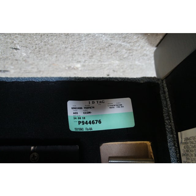 Bernhardt Avery Fabric Modern Blue Panel Tufted Queen Size Bed | Chairish