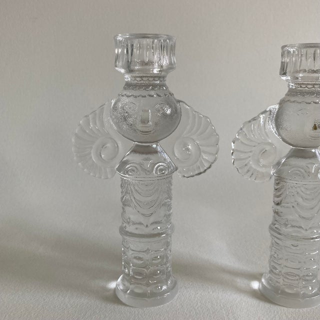 1980s Rosenthal Studio Line Folk Art Angel Glass Candlesticks ...