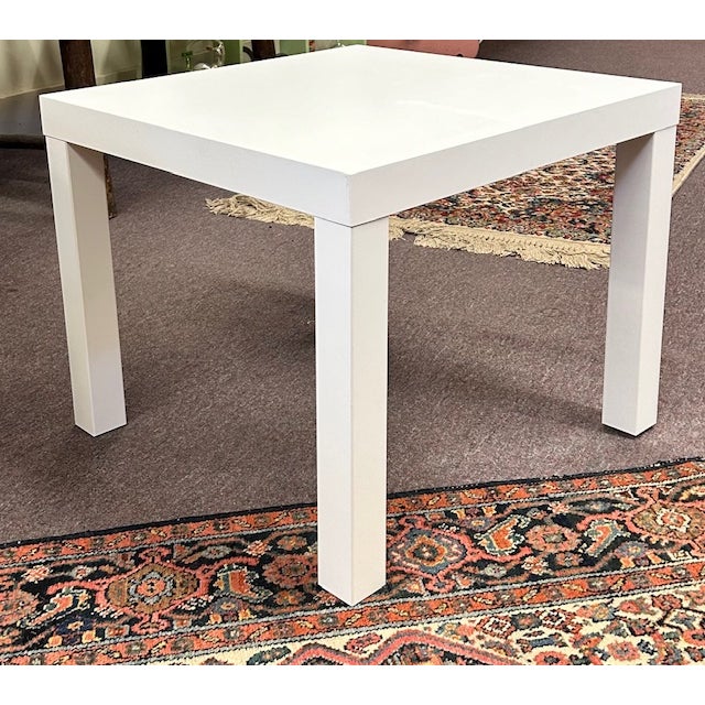 Parson's Style White Side Tables | Chairish