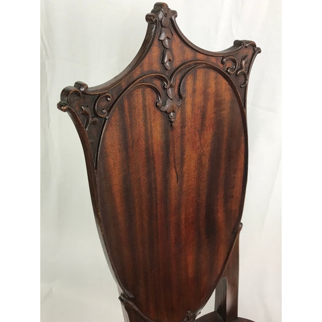 Early 20th Century Coat of Arms / Shield Chair in Flame Mahogany | Chairish