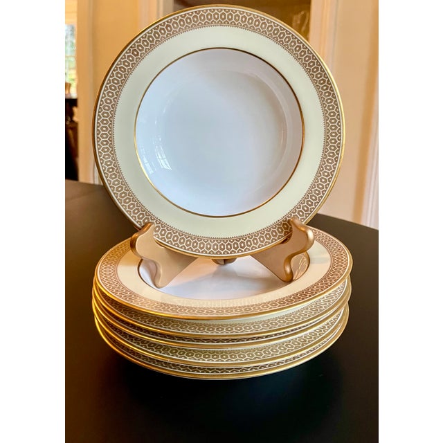 Antique Spode Gilt Edged Soup Bowls -- Set of 6 | Chairish